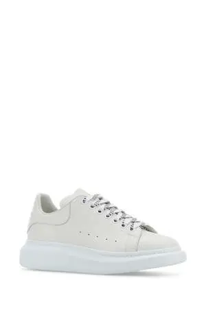 Alexander McQueen Chalk Leather Sneakers With Chalk Leather Heel