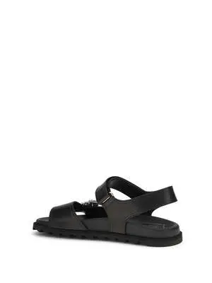 ROGER VIVIER Crystal Buckle Leather Sandals