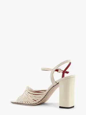 Valentino Garavani Leather Annet Sandals - Cream