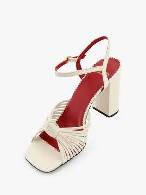 Valentino Garavani Leather Annet Sandals - Cream