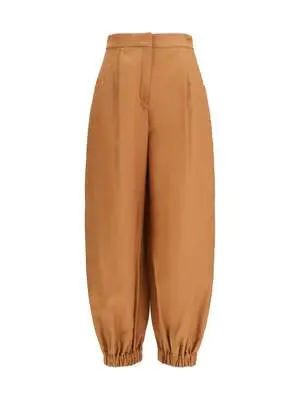 Fendi Cotton And Linen Balloon Pants - Brown