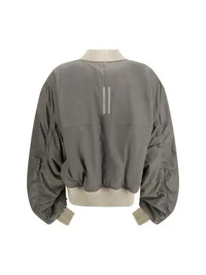 Rick Owens Secchia Flight Bomber In Lamb Leather - Cream