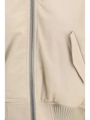 Rick Owens Secchia Flight Bomber In Lamb Leather - Cream