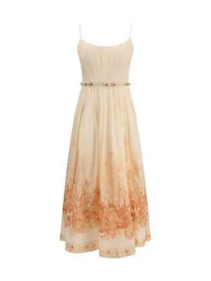 Zimmermann Wanderlust Corset Midi Dress - Pink