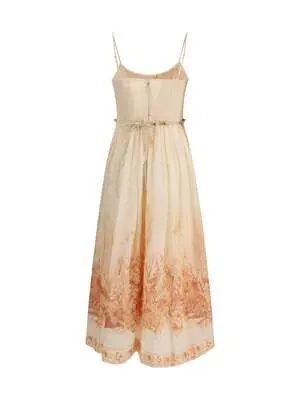 Zimmermann Wanderlust Corset Midi Dress - Pink