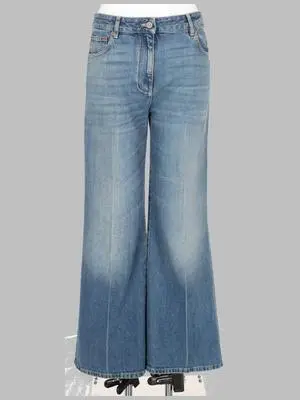 Valentino Garavani Wide Leg Denim Jeans - Blue