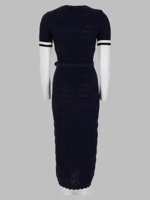 SELF-PORTRAIT Short Sleeve Knit Midi Dress