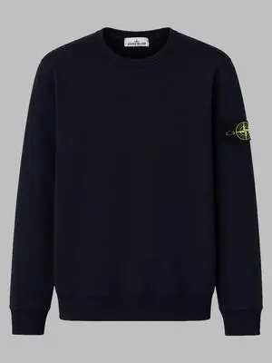 Stone Island Felpa Con Patch Logo - Blue