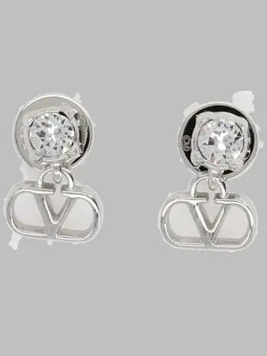 Valentino Garavani Vlogo Signature Crystal Earrings - Silver