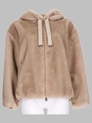 Herno Giacca Bomber In Eco-pelliccia - Cream