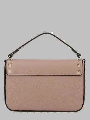 Valentino Garavani Pouch Rockstud In Vitello Granato