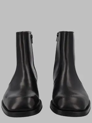 LEMAIRE Calf Leather Ankle Boots - Black