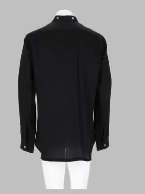 Rick Owens Wool Long Sleeve Button Detailed Shirt