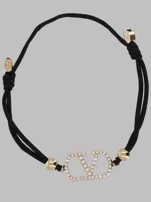 Valentino Garavani Bracciale Vlogo Signature Con Strass - Black