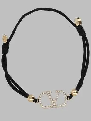 Valentino Garavani Vlogo Signature Crystal Slider Bracelet - Black