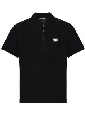 Dolce & Gabbana Polo Con Patch Logo - Black