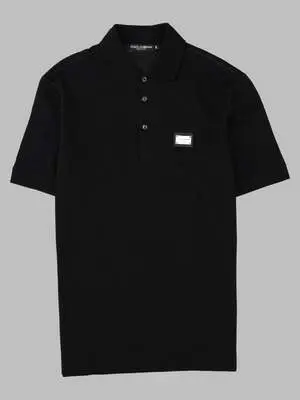 Dolce & Gabbana Polo Con Patch Logo - Black