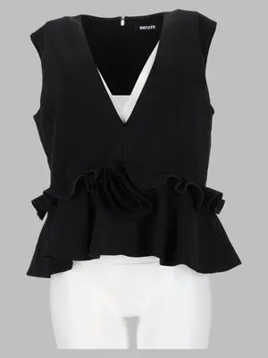 ROTATE BY BIRGER CHRISTENSEN Sleeveless Peplum Top - Black