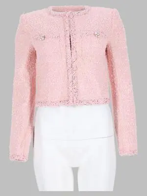 SELF-PORTRAIT Button Detailed Cropped Jacket
