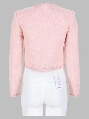 SELF-PORTRAIT Button Detailed Cropped Jacket