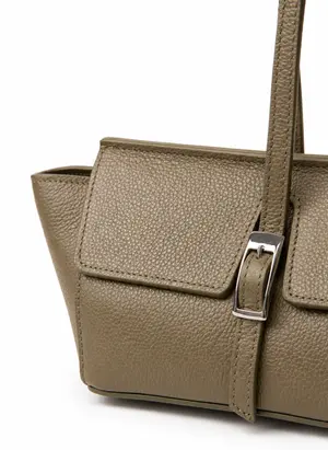 ELLEME Le Bateau Pebbled Leather Silver - Khaki