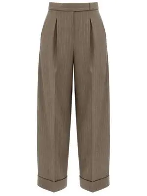 Max Mara Pinstripe Tailored Pants - Brown