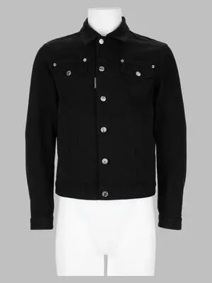 Dsquared2 Cotton Blend Denim Trucker Jacket - Black