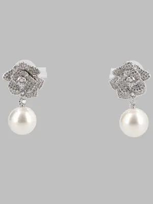 SELF-PORTRAIT Brass Zirconia Abs Pearl Earrings - Silver