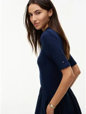 Tommy Hilfiger Mixed Media Polo Midi Dress