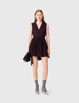 Maje Short Pleated Skater Dress