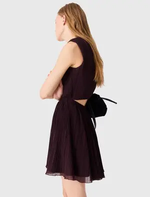 Maje Short Pleated Skater Dress