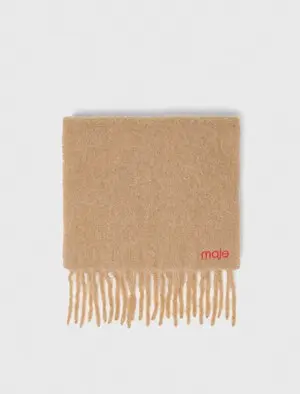 Maje Wool And Alpaca Blend Scarf - Camel