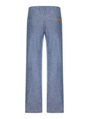 Fendi Blue Chambray Denim Pants