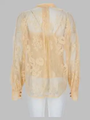 Zimmermann Lace Long Sleeve Blouse - Cream