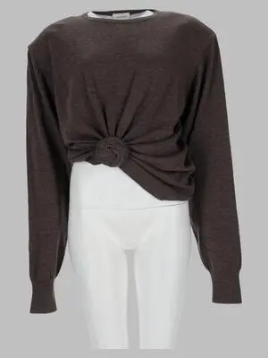 Magda Butrym Wool Knotted Top - Brown