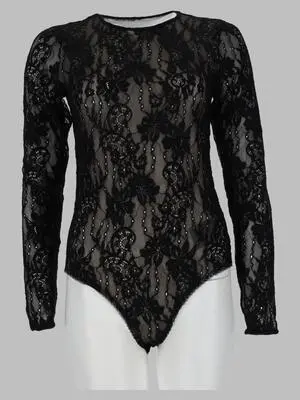 Zimmermann Lace Long Sleeve Bodysuit - Black