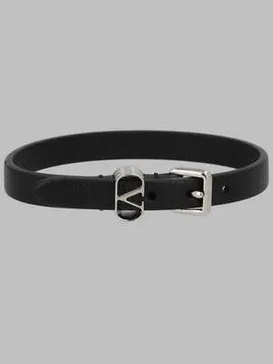 Valentino Garavani Bracciale Ovalette In Pelle - Black