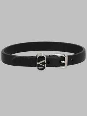 Valentino Garavani Calf Leather Ovalette Bracelet - Black