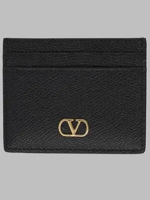 Valentino Garavani Portacarte Vlogo Signature In Pelle - Black