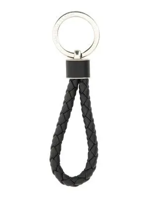 Bottega Veneta Woven Leather Keychain - Black