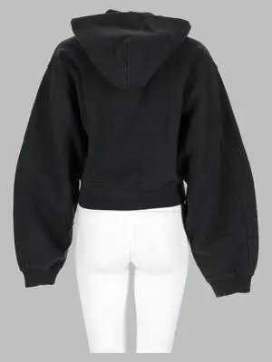 Alexander Wang Cotton Hooded Zip Up Sweatshirt