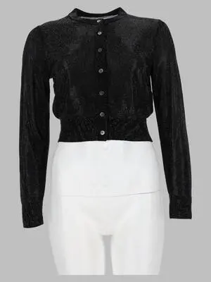 Alexander Wang ALEXANDER WANG Metallic Button-Up Top Black