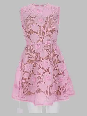 SELF-PORTRAIT Sleeveless Floral Lace Dress
