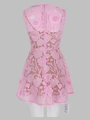SELF-PORTRAIT Sleeveless Floral Lace Dress