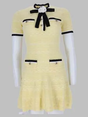 SELF-PORTRAIT Short Sleeve Knit Mini Dress
