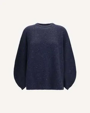 Fabiana Filippi Bouclé Yarn Sweater With Lurex - Blue