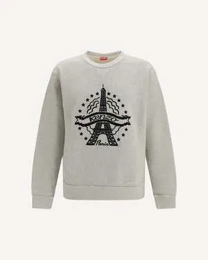 Kenzo Eiffe Tower Design Cotton Sweatshirt Mae - Grey