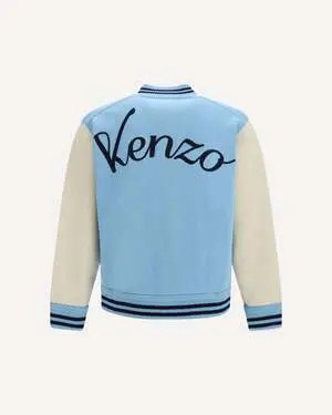 Kenzo Varsity Wool Cardigan - Light Blue