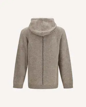 Giorgio Armani Alpaca-knit Hooded Sweatshirt With Contrasting Trims