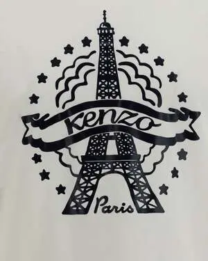 Kenzo Eiffel Tower Design Cotton T-shirt - White
